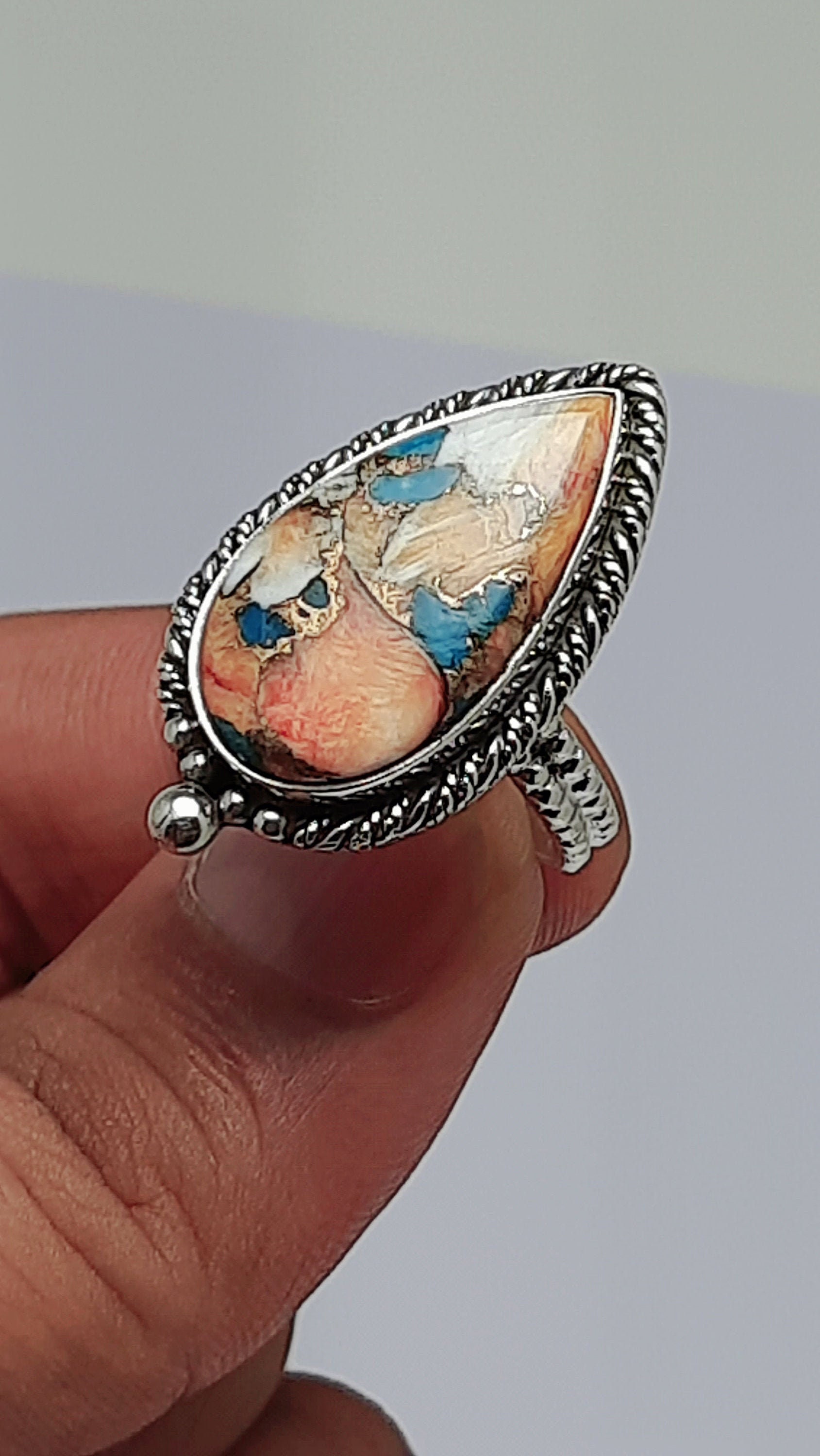 Oyster Kupfer Türkis Ring Birnenform Ring Hubei Türkis Ring - Etsy.de