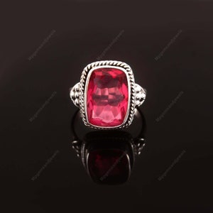 Pink Tourmaline Ring,925 Sterling Silver Ring, Handmade Ring, Pink ...