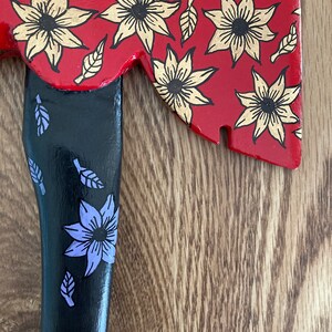 SOLD! Vintage Hand-painted Hatchet With Floral Design by Dave Hill - Etsy