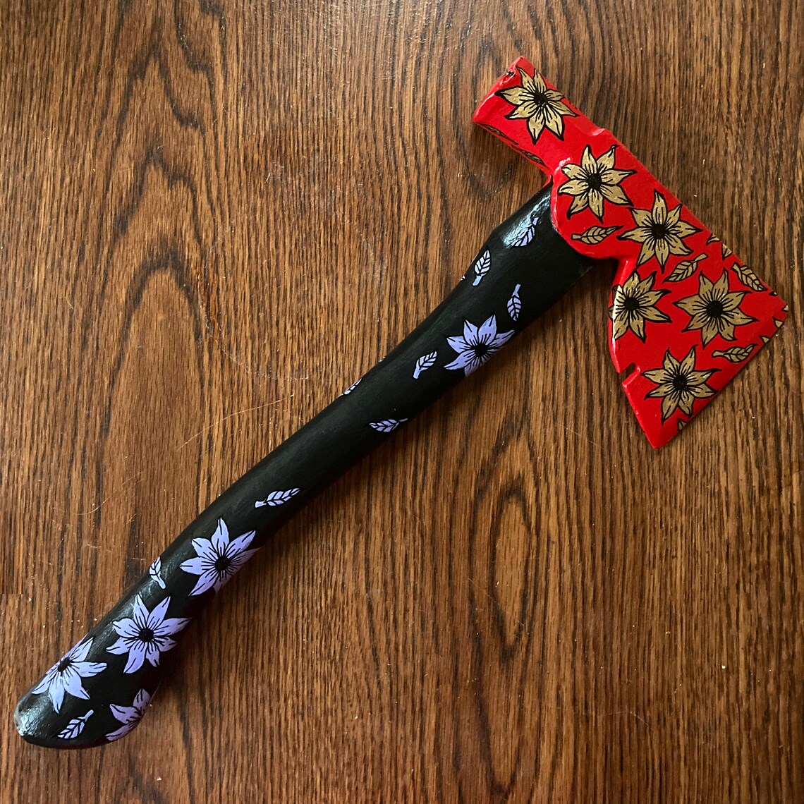 SOLD! Vintage Hand-painted Hatchet With Floral Design by Dave Hill - Etsy