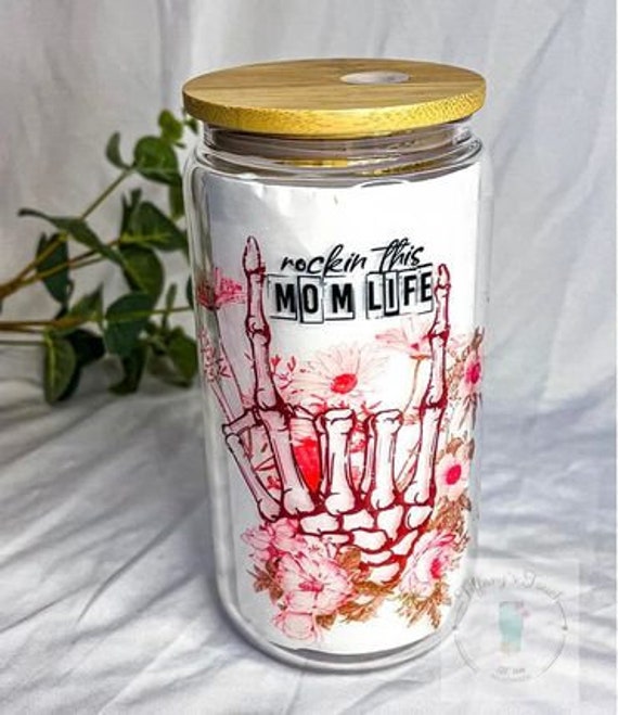16 Oz Rocking Mom Life Beer Glass Can - Etsy