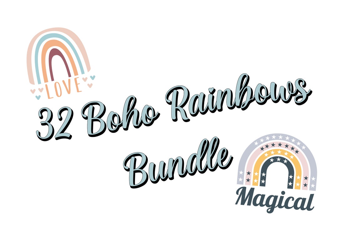 Boho Rainbow Bundle PNG, SVG, PDF, Instant Download, Digital, Design ...