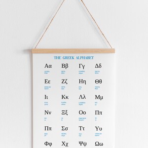 GREEK Alphabet Poster Printable Print Greek Alphabet Letters Wall Art ...