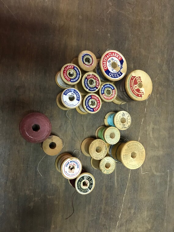Antique Wooden Thread Spools | Etsy