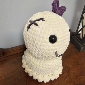 Ghost Crochet Plush With Bow and Spider - Etsy