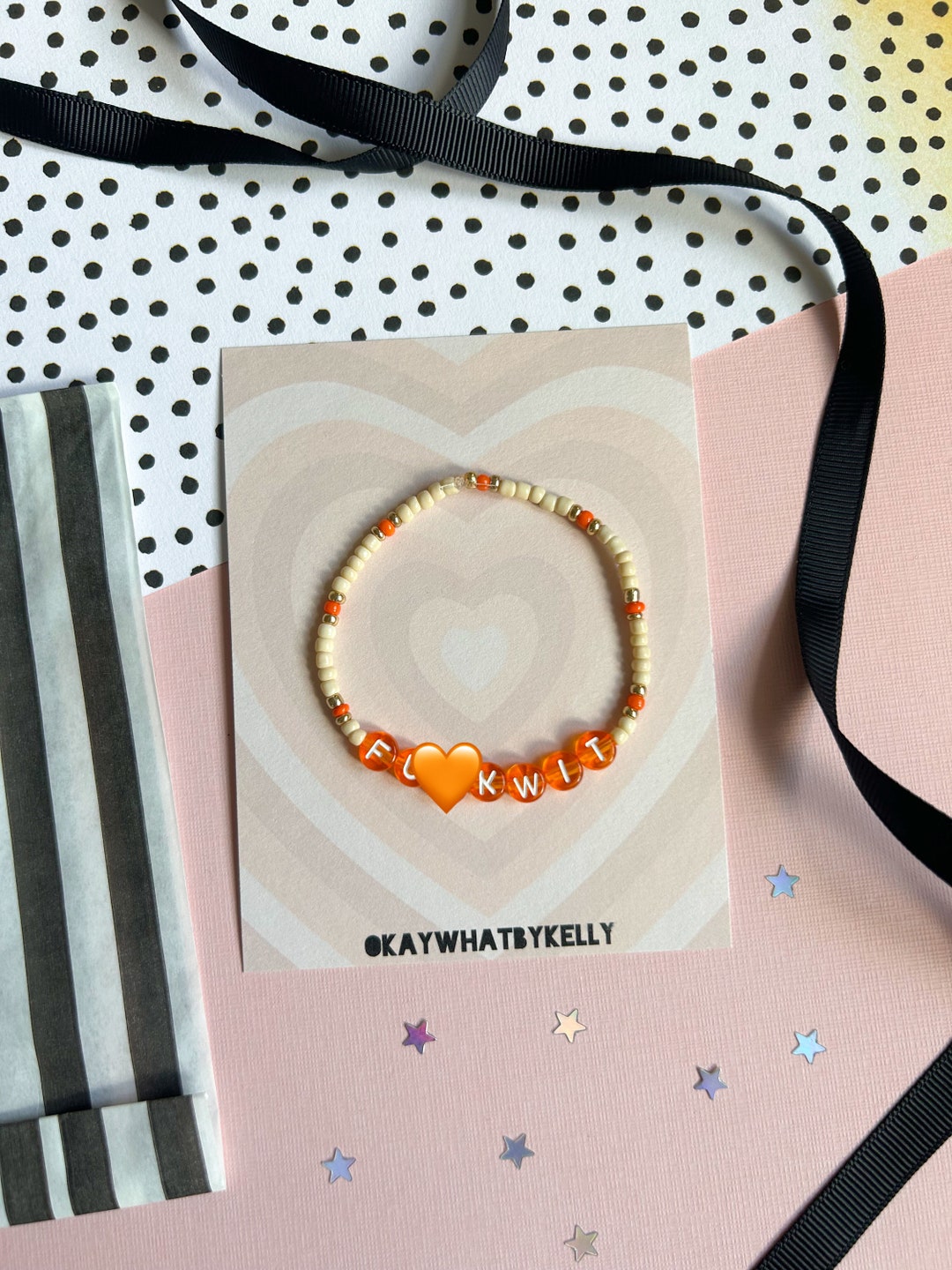 Friendship Bracelet | F**kwit | Sweary Letter Beads | Elasticated ...