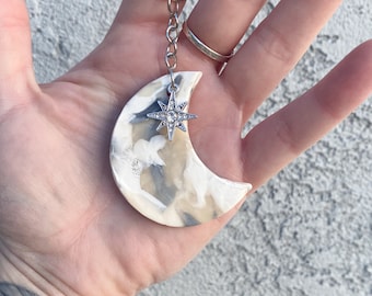 Half Moon Keychain - Etsy