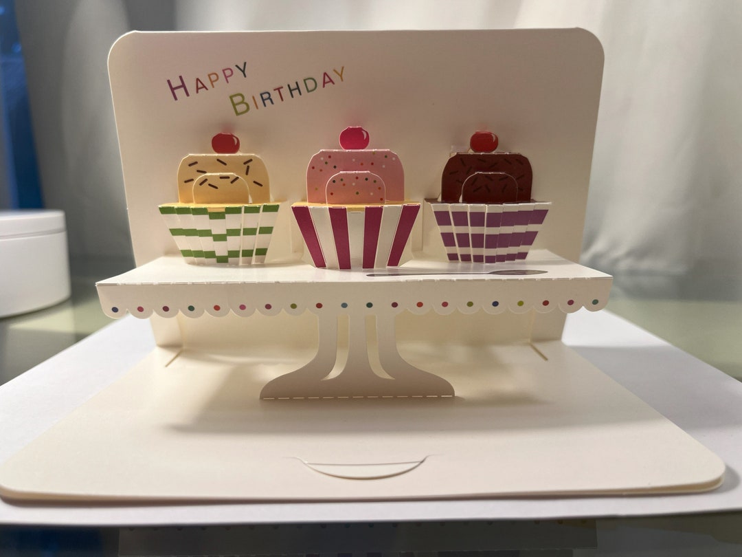 3D Pop up Cute Cup Cake Card - Etsy