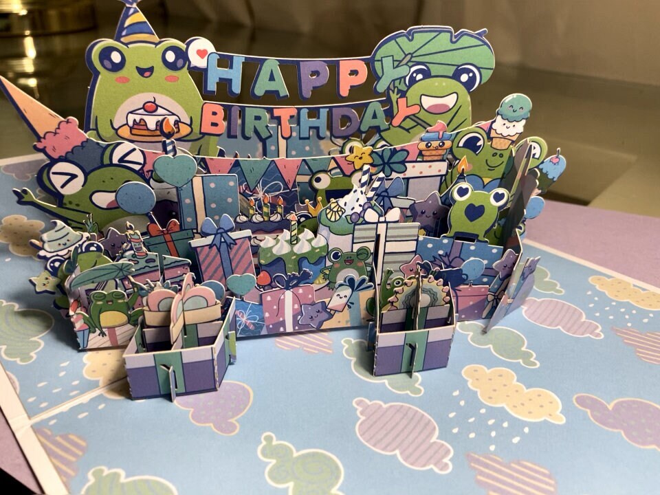 3D Pop up Cute Frogs Card for Children - Etsy UK