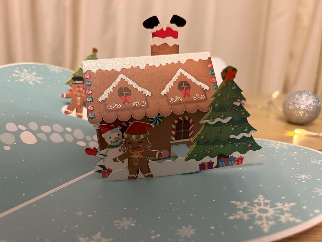 3D Pop up Gingerbread House Card - Etsy UK