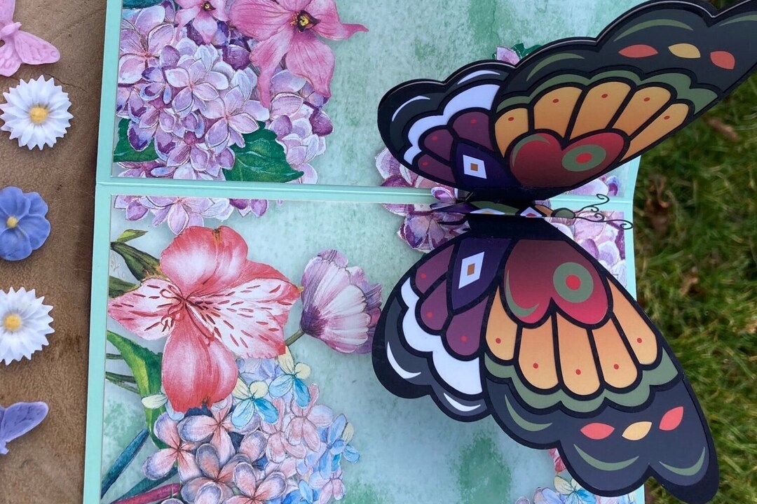 3D Pop up Beautiful Butterfly Scene Card - Etsy