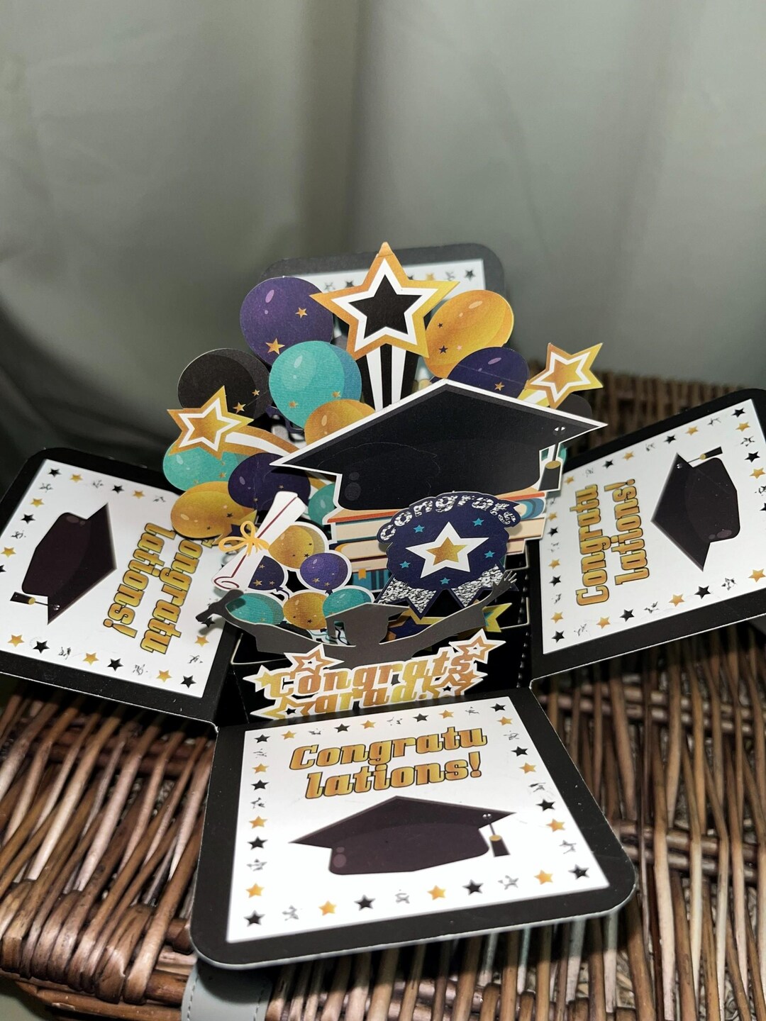 3D Pop up Congrats Grad Box Card - Etsy