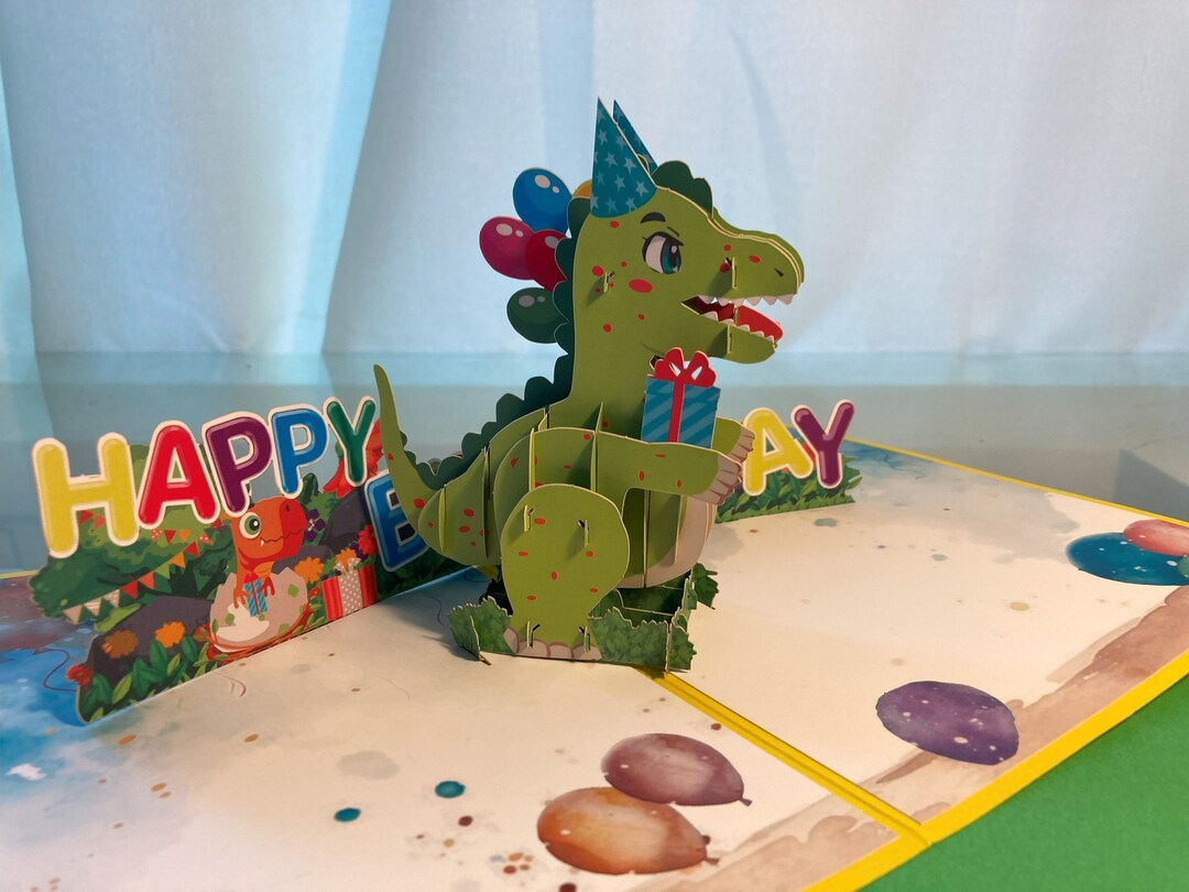 3D Pop-up Fantastic Cute Baby Dinosaur Card - Etsy