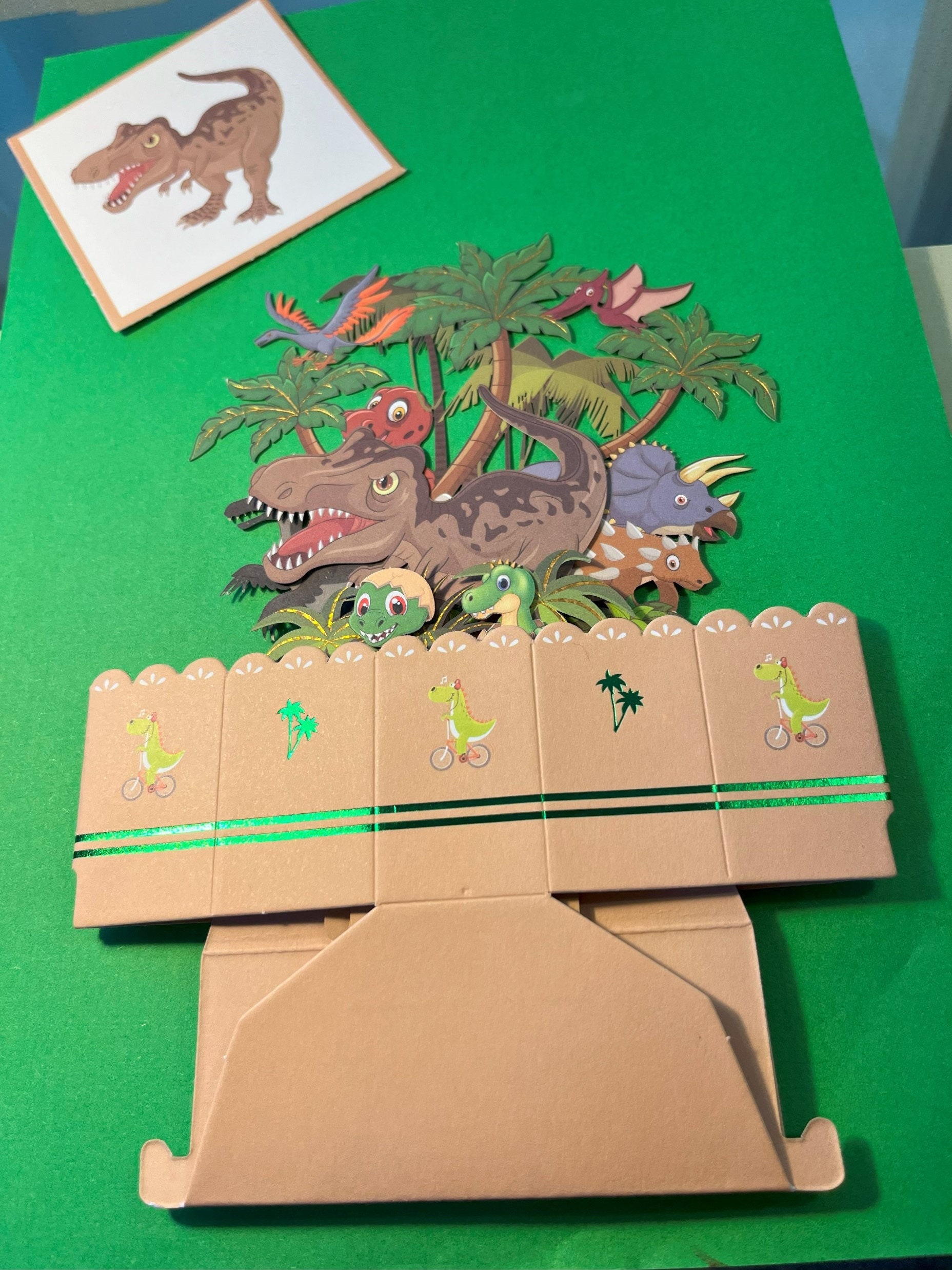 3D Pop-up Cute Dinosaur Box Card - Etsy UK