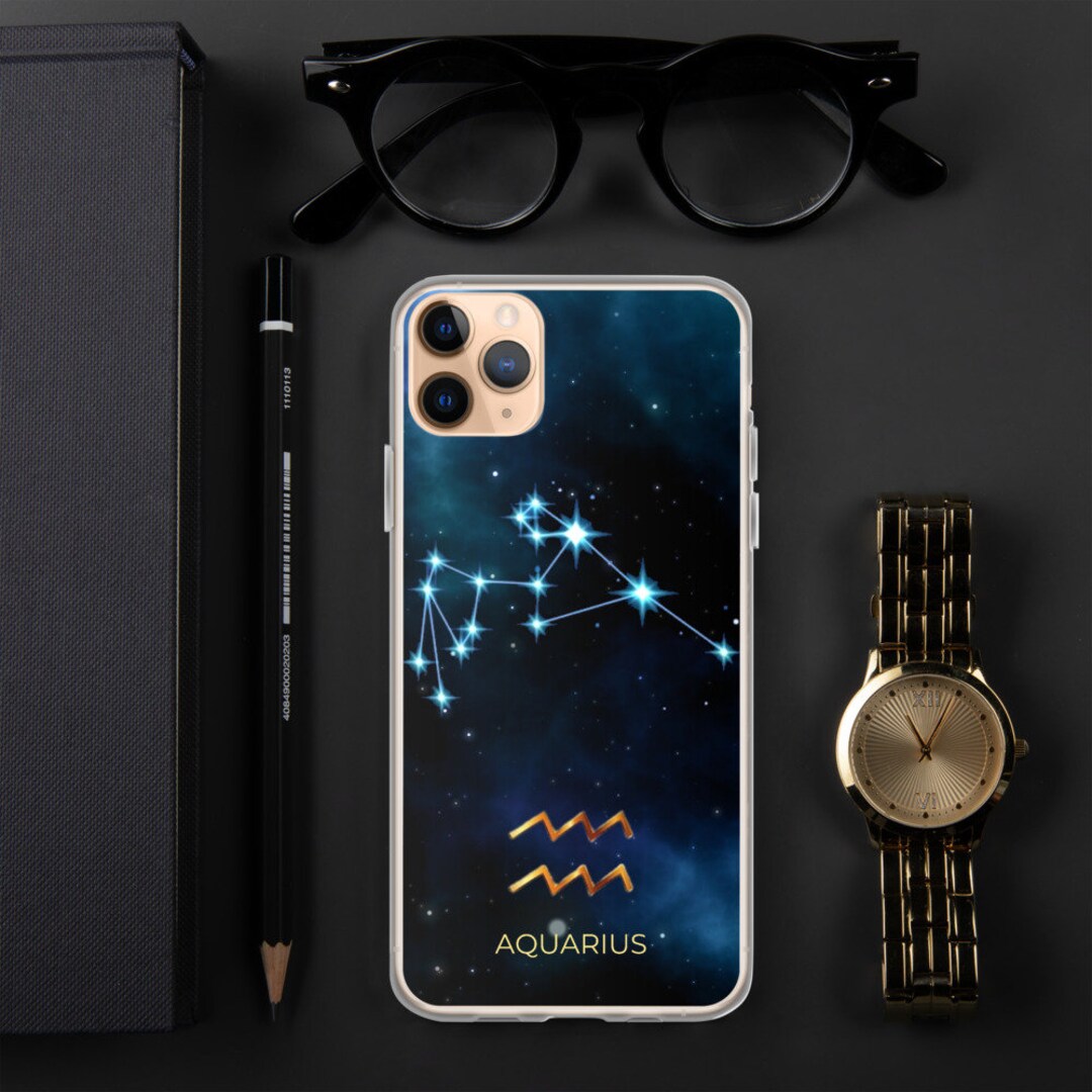 Aquarius iPhone Case, Celestial Zodiac Star Sign Phone Case, Space ...
