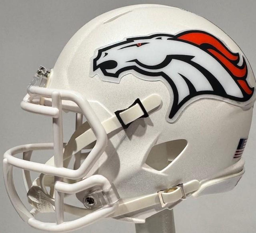 Denver Broncos 2024 Summit White MINI Football Helmet - Visor/3d Bumper ...