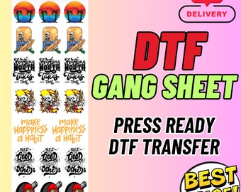 DTF Print, Full Color DTF T-shirt Heat Transfer, Press Ready, Custom ...