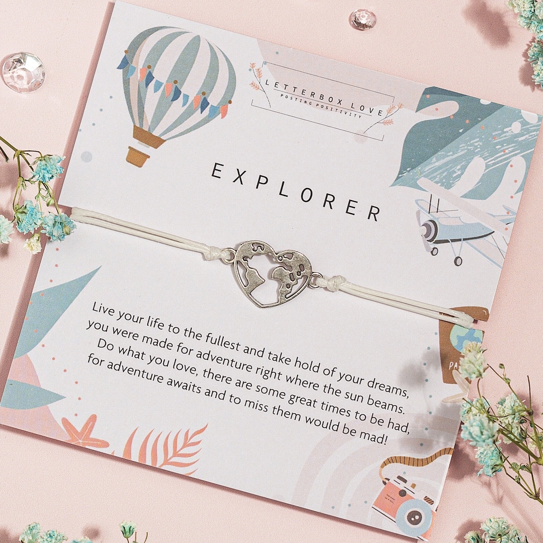 Explorer Bracelet Gift Backpacking Goodbye Gift Leaving Gift Going ...