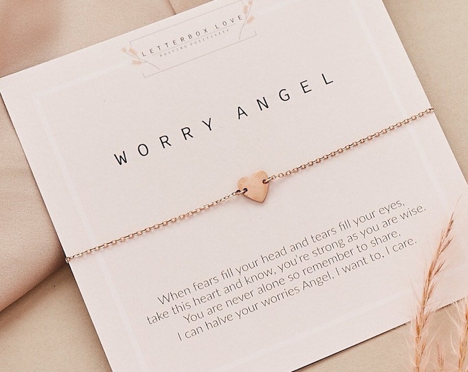 Worry Angel Rose Gold Chain Bracelet - Etsy