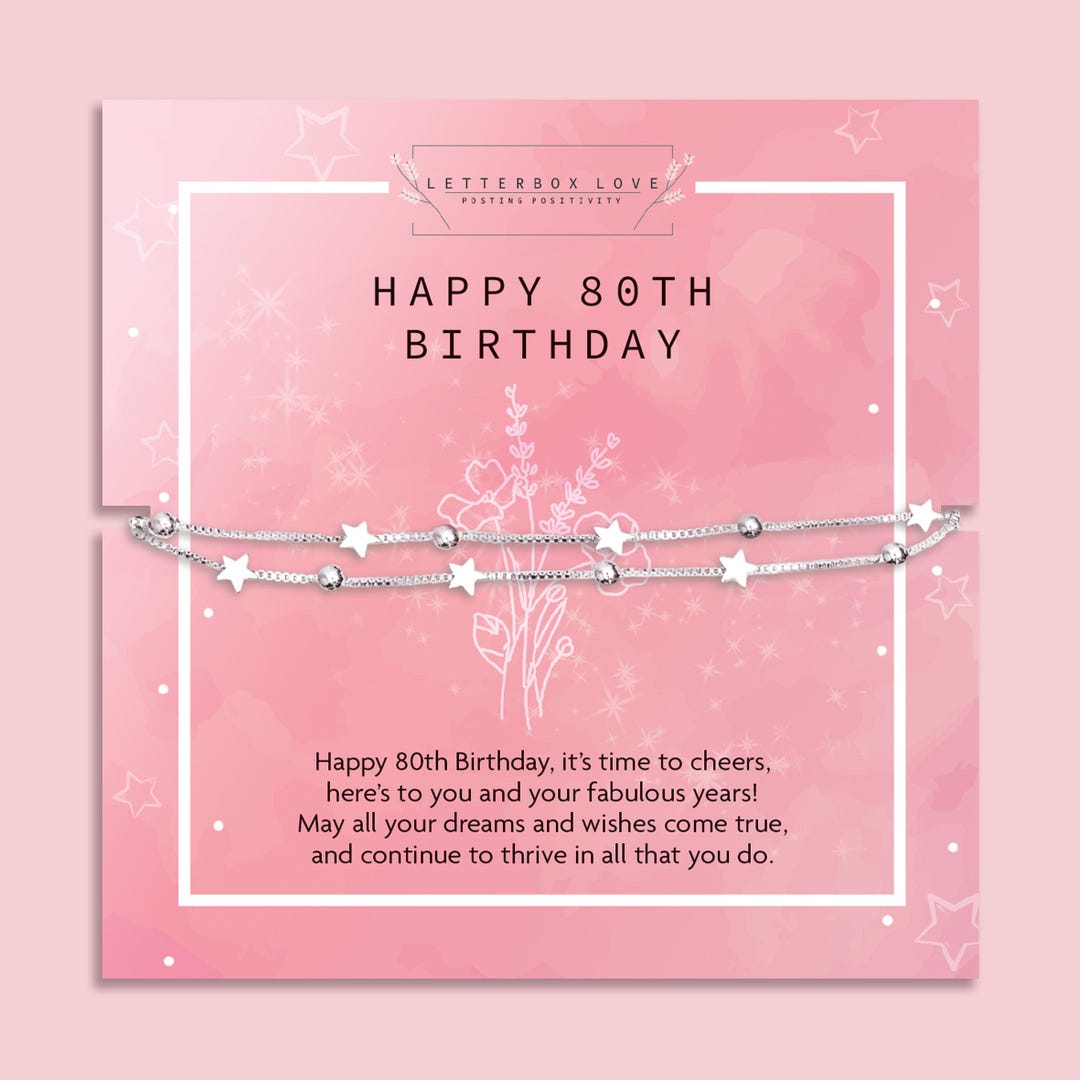 80th Birthday Gift for Her | Friend 80th Birthday Gift | 80th Silver ...