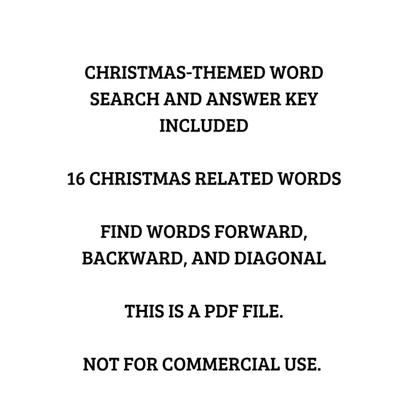 Christmas Word Search Puzzle Printable For Kids Classroom Etsy Christmas Word Search Puzzle Printable For Kids Classroom Etsy