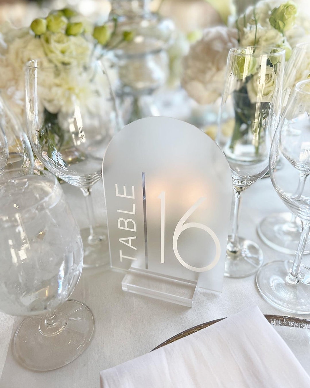 Frosted Acrylic Table Number for Weddings and Celebrations Custom Party ...