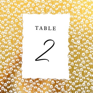 Personalized Deckled Edge Paper Table Number for Wedding Party Handmade ...