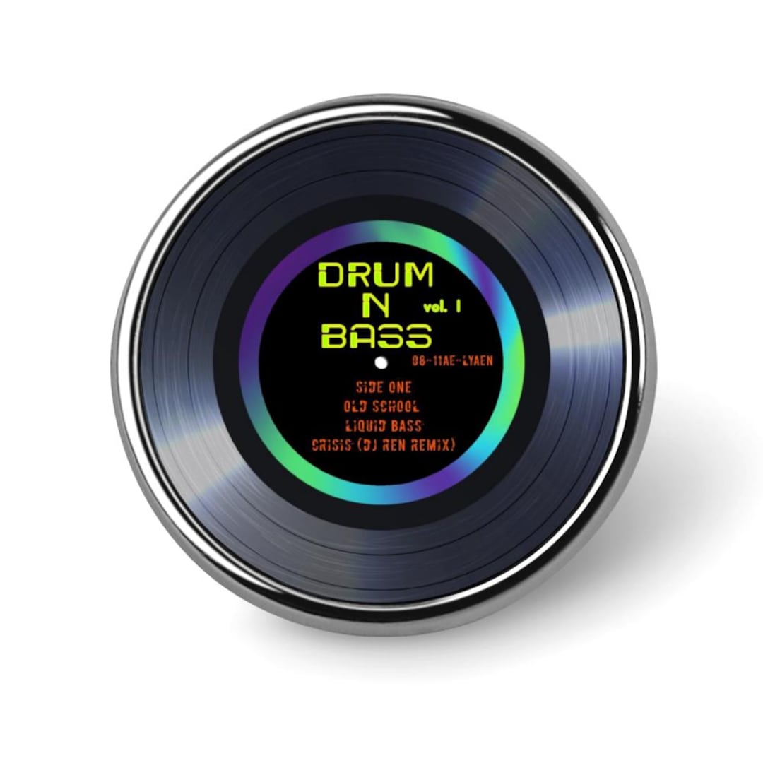 Drum N Bass Pin, Metal Round Badges, Vinyl Record Fashion Brooch ...