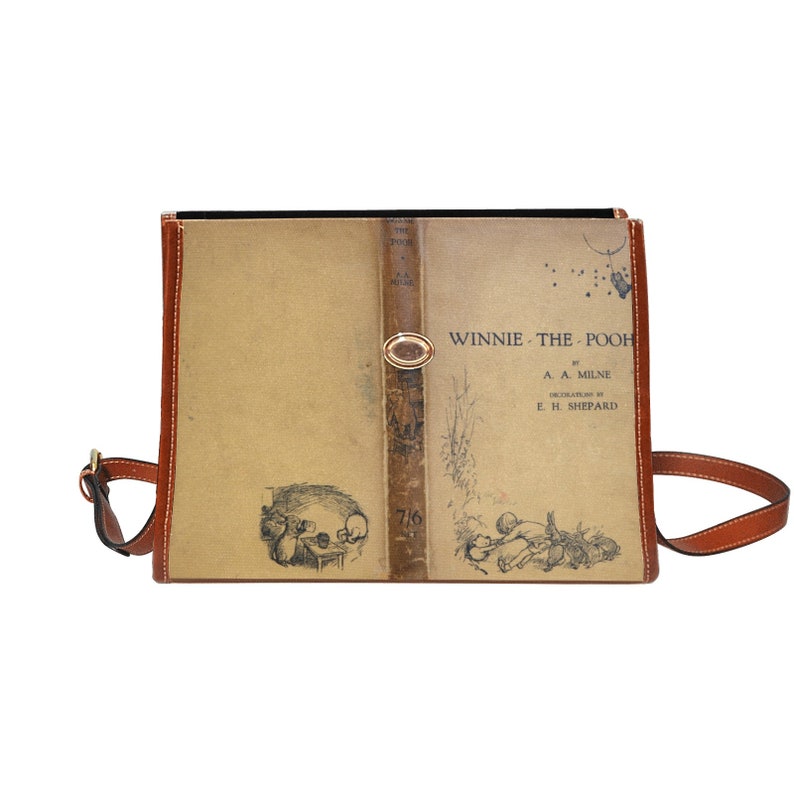 Winnie the Pooh Book Cover Canvas Bag, Book Satchel, A A Milne Gift ...