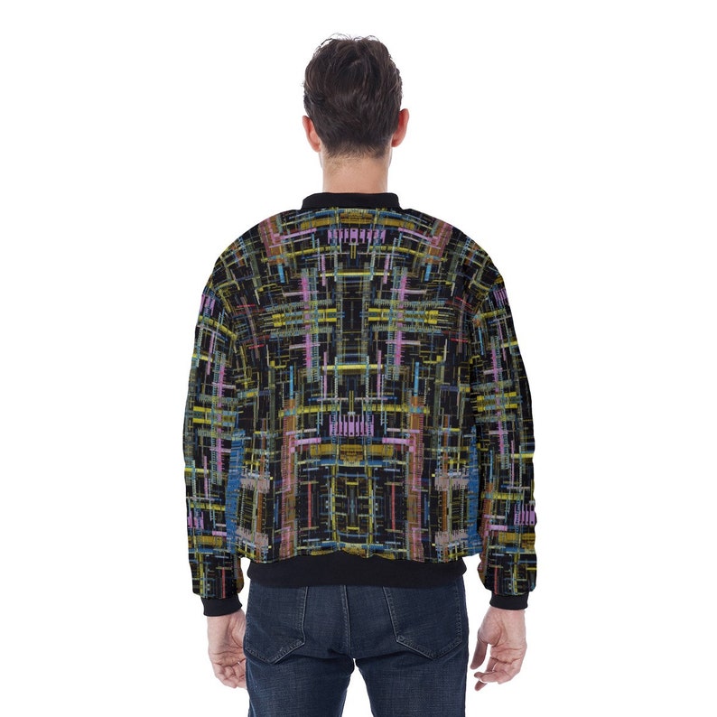 Glitchcore Bomber Jacket, Techwear Jacket, Cyberpunk Coat, Futuristic ...