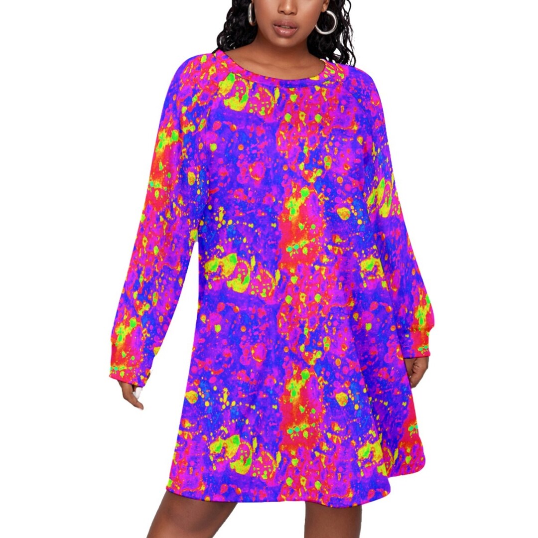 Neon Cyber Kei, Plus Size Rave Dress, Neon Cyberpunk, Sci Fi Fashion ...