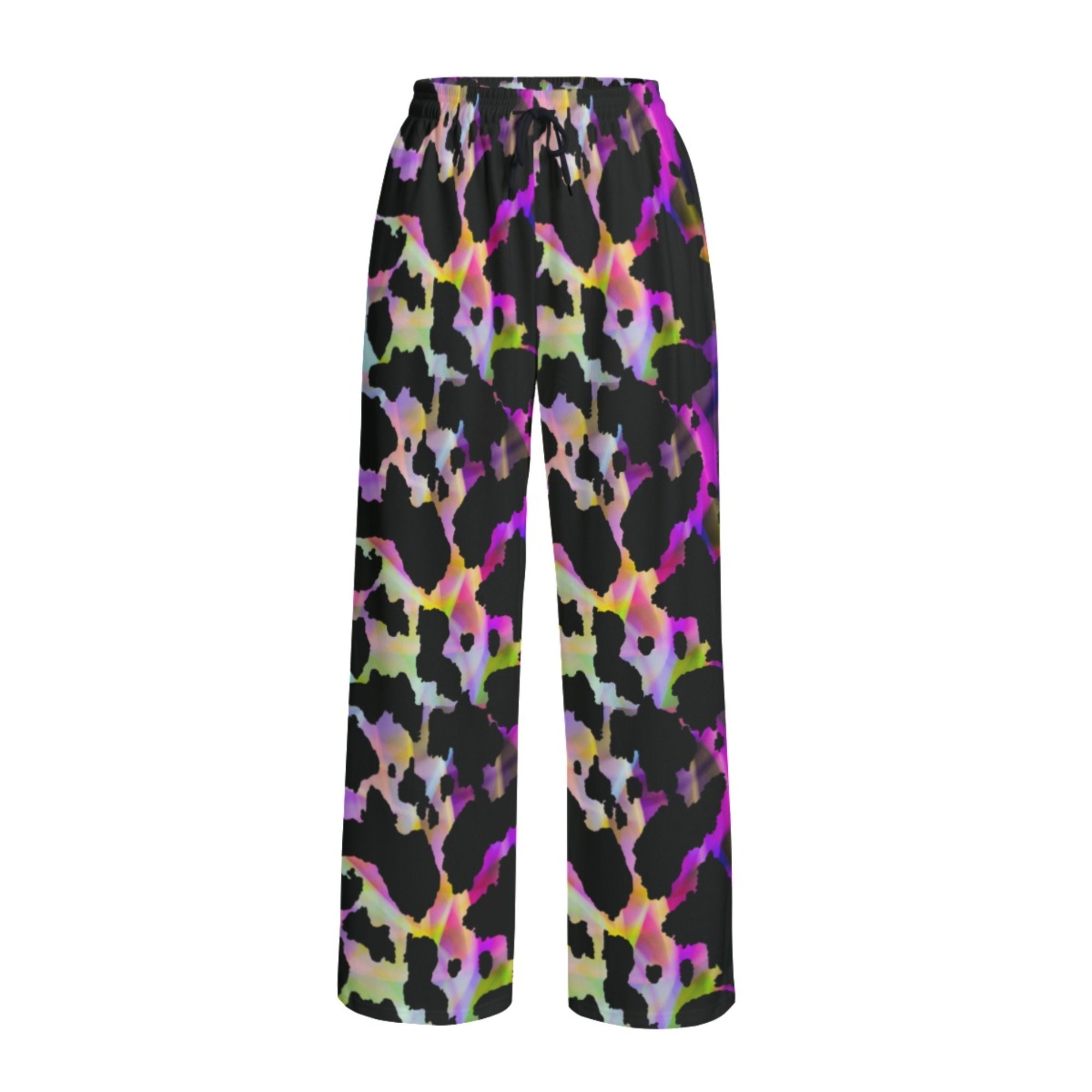 Neon Cow Trousers, Haaady Gyaru, Wide Leg Pants, Kidcore Clothing ...