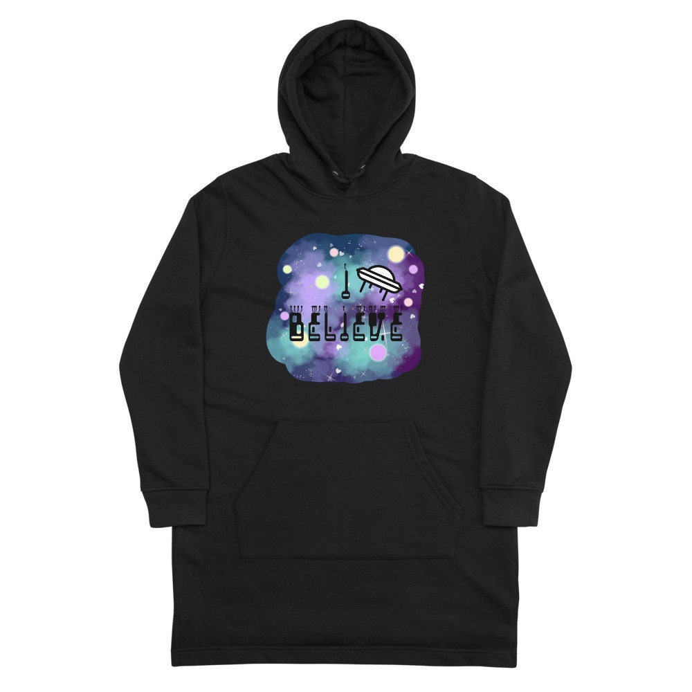 UFO Dress, Hoodie Dress, I Believe in Ufos, Alien Clothing, Space Dress ...