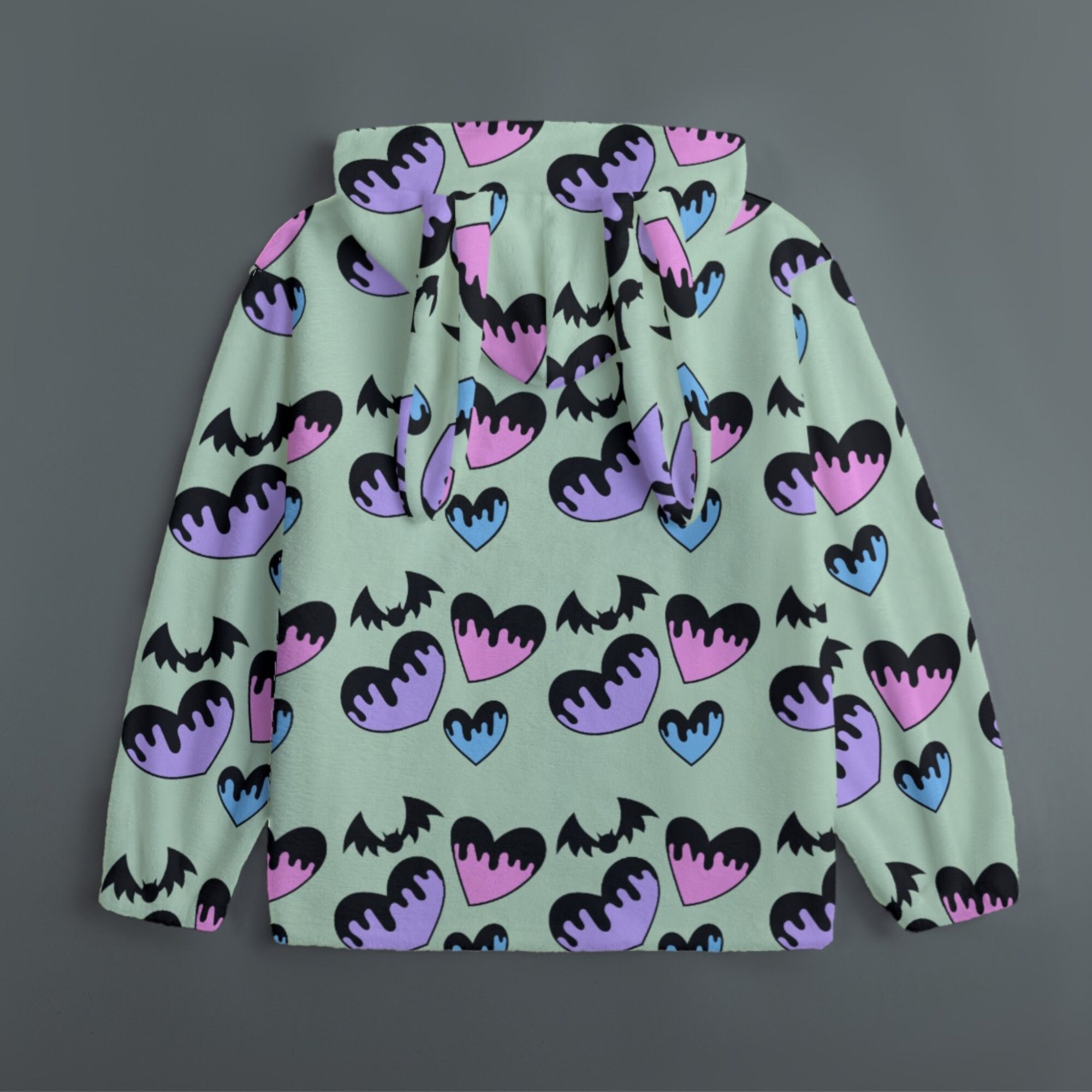 Pastel Plush Hoodie, Pastel Goth Aesthetic, Kawaii Harajuku, Lovecore ...