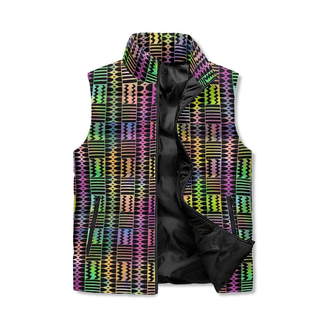 Rainbow Kente Jacket, Afrocentric Gifts, Ankara Fashion, Sleeveless ...