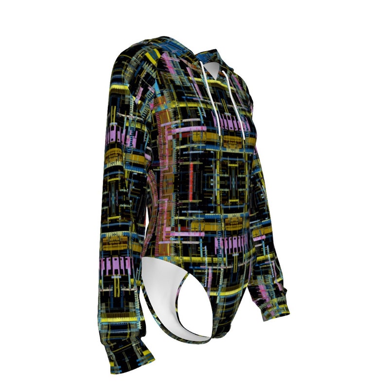 Hooded Bodysuit, Glitchcore Clothes, Alien Aesthetic, Rave Gift, Sci Fi ...