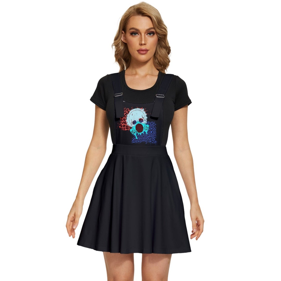 Gothic Apron Dress, Punk Skirt Overalls, Cybergoth Clothing, Visual Kei ...