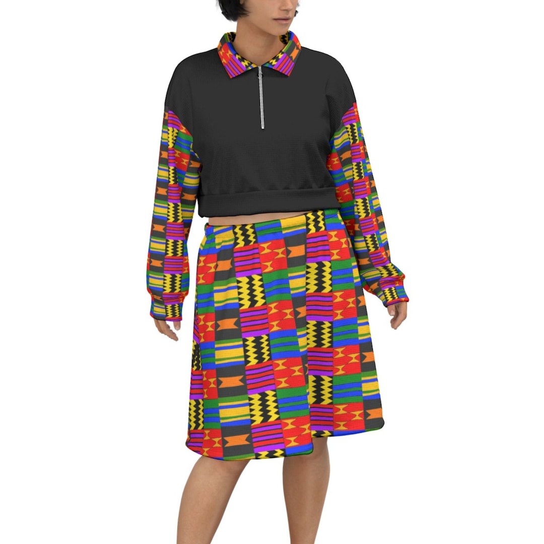 Kente Skirt Ankara Top African Print Clothes Afrocentric Gifts ...