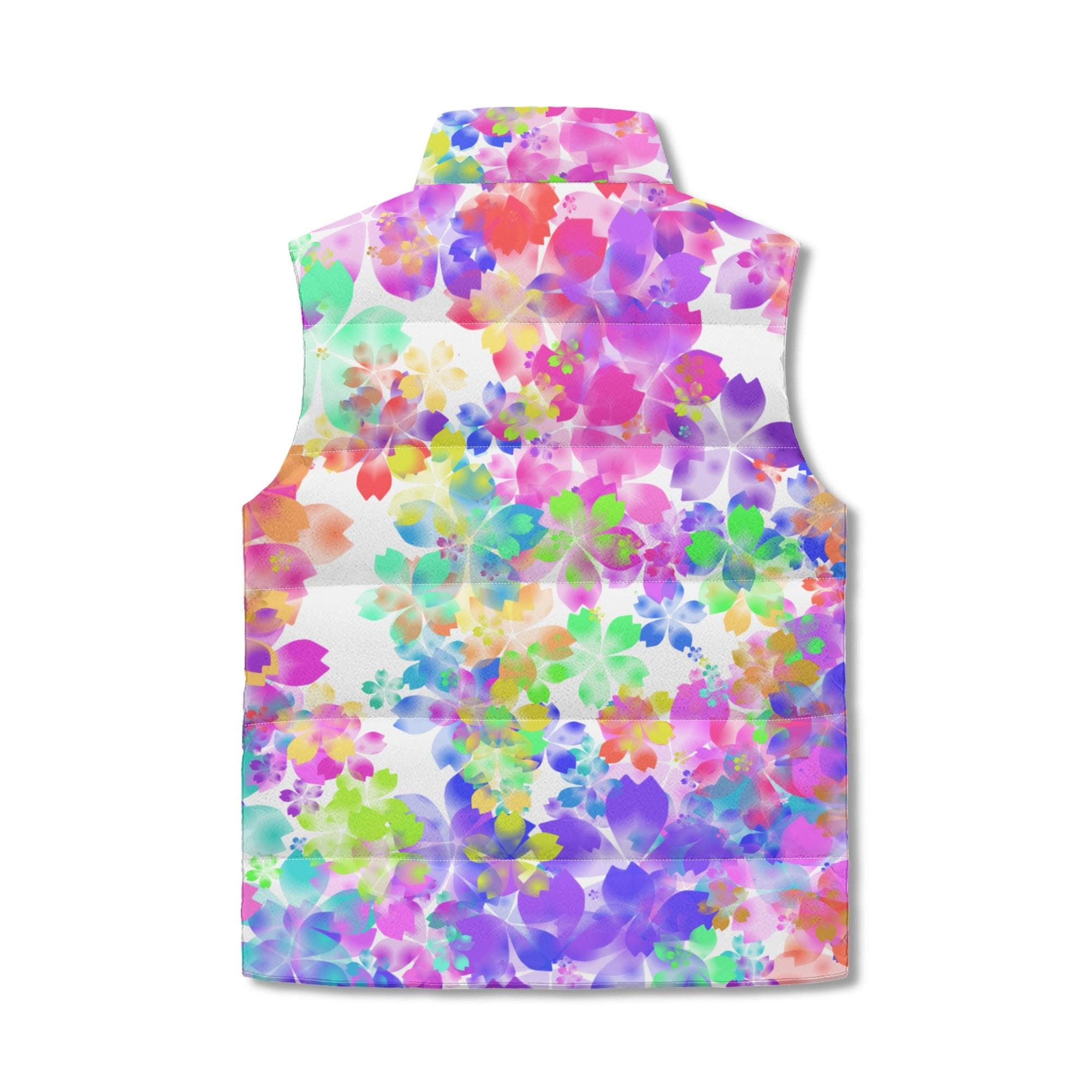 Floral Puffer Vest, Watercolour Flower Jacket, Cute Winter Clothes ...