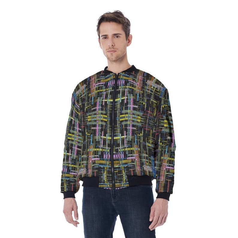Glitchcore Bomber Jacket, Techwear Jacket, Cyberpunk Coat, Futuristic ...