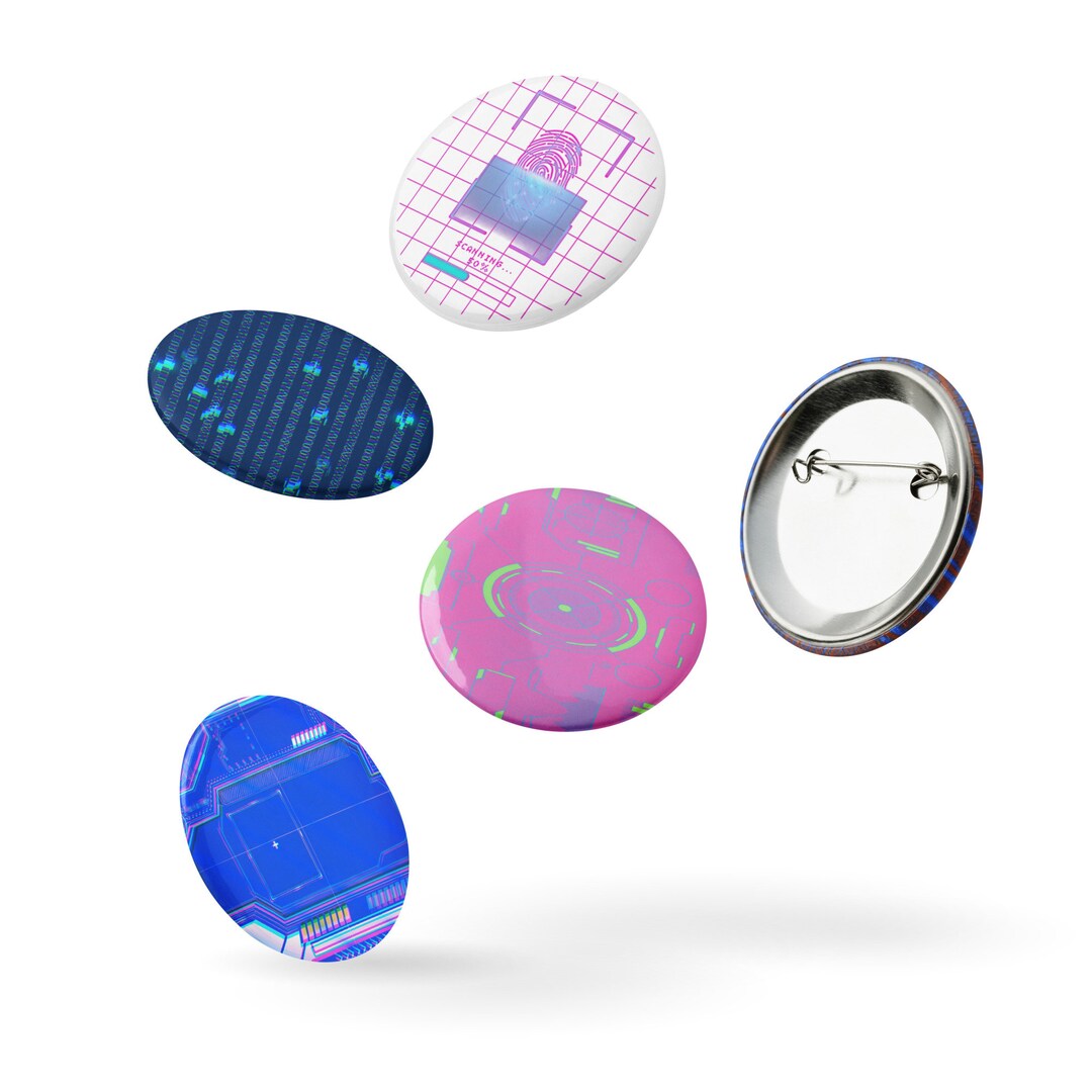 Cybergoth Badges Set of Pin Buttons Genderless Fashion Small Gift Rave ...