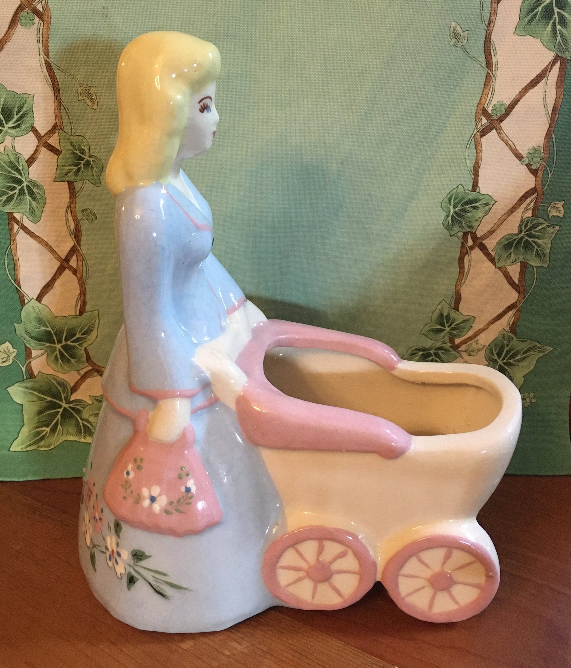 California Pottery Weil Ware Figural Vase Woman With Baby Pram - Etsy