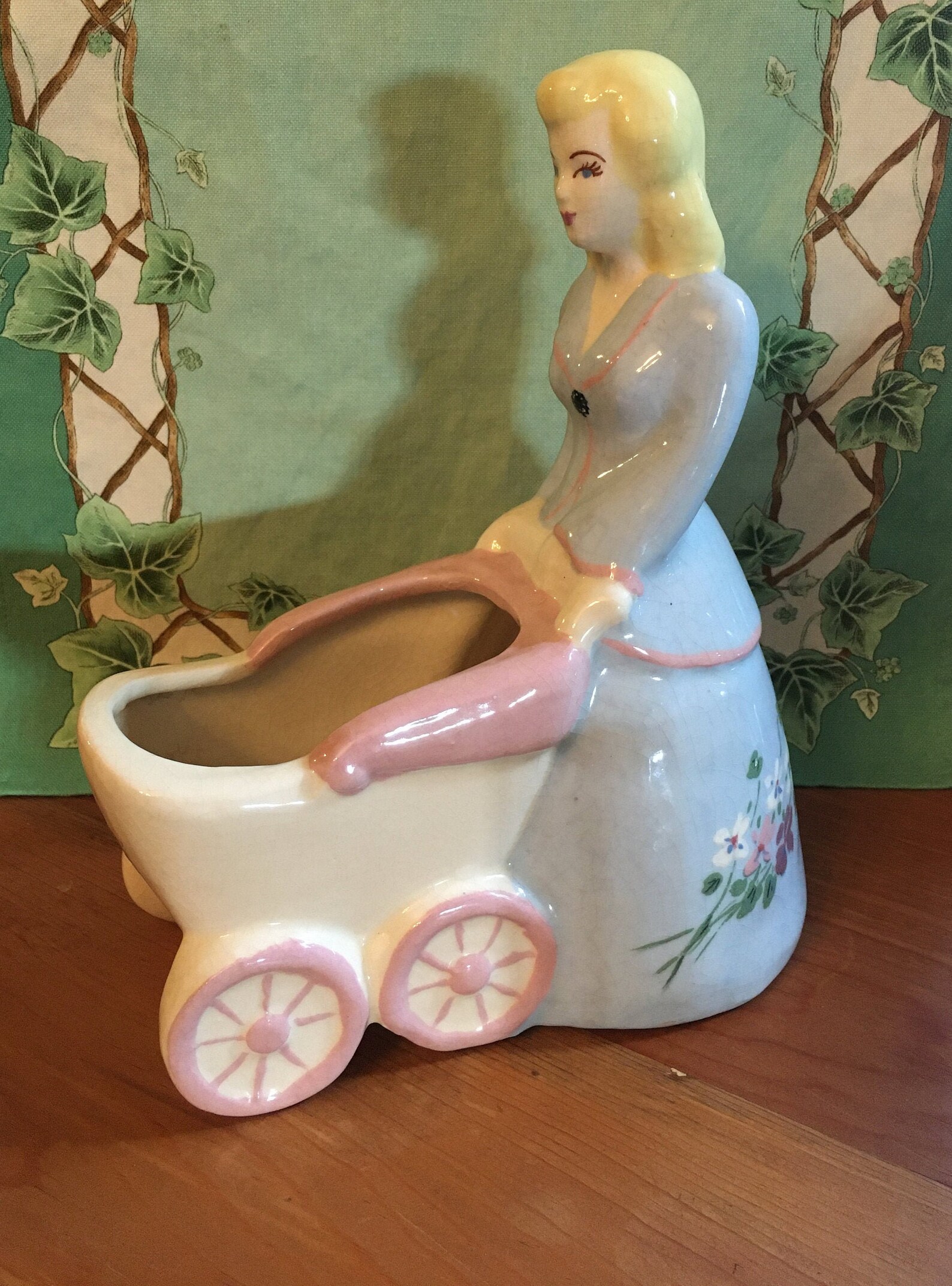 California Pottery Weil Ware Figural Vase Woman With Baby Pram - Etsy