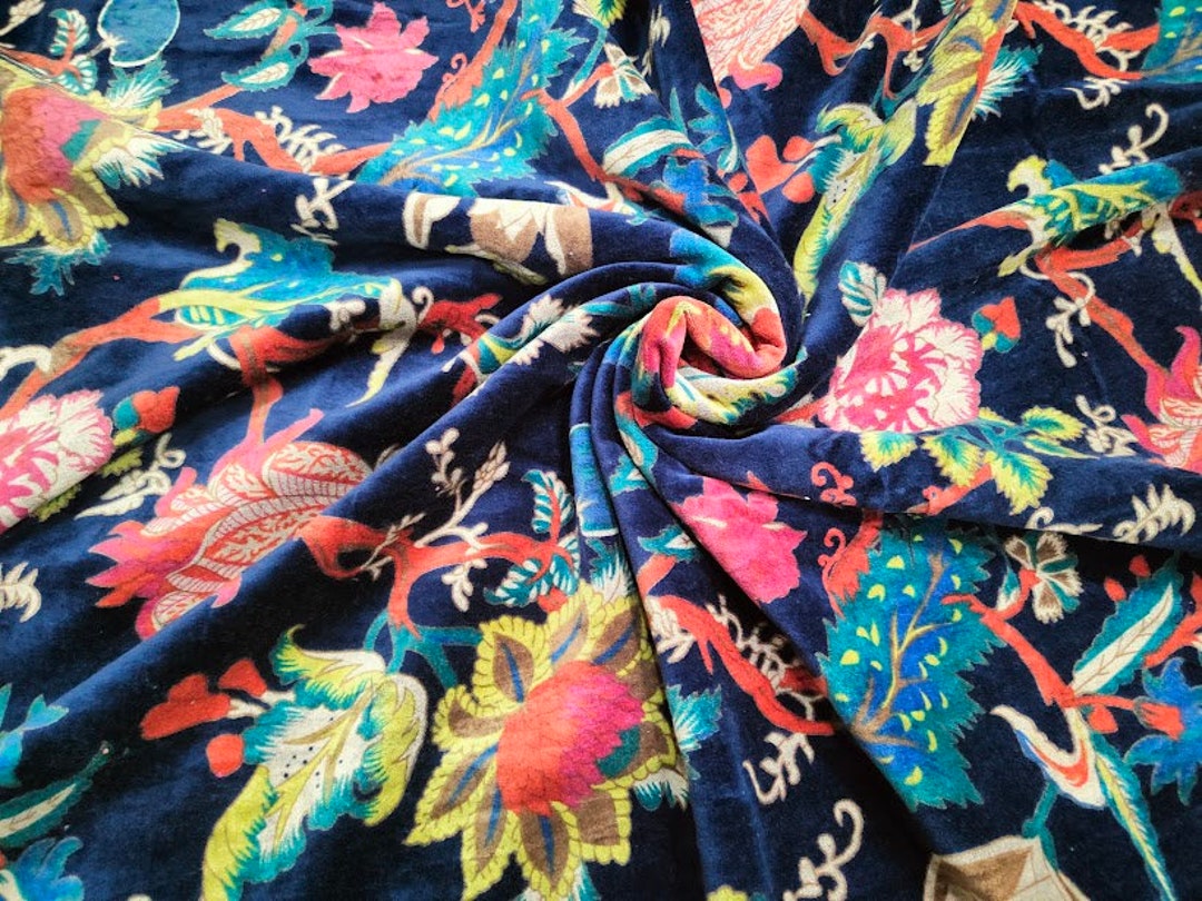 Flower Velvet Fabric, Turkish Luxury Velvet Fabric by Yard,decorative ...