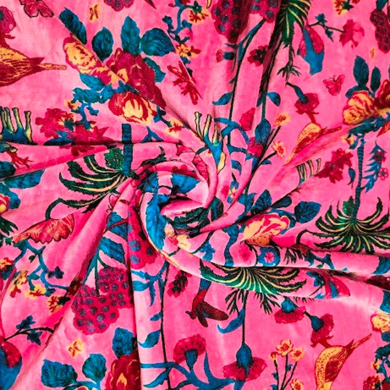 Printed Velvet Fabric - Etsy