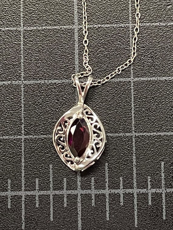 Sterling Silver Garnet Necklace - Gem