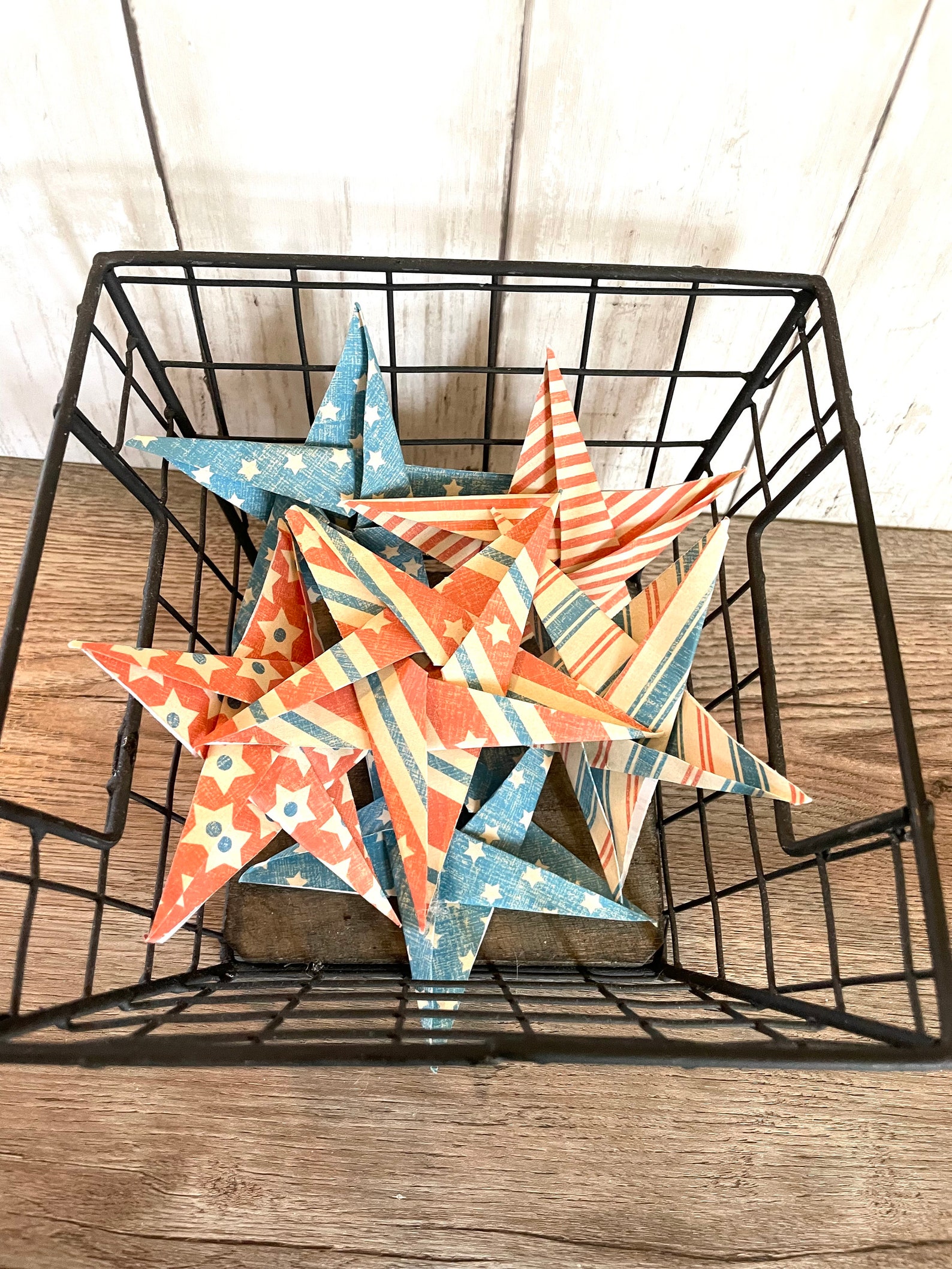 Origami Star Fourth of July Bowl Fillers in Faded Red, White & Blue ...