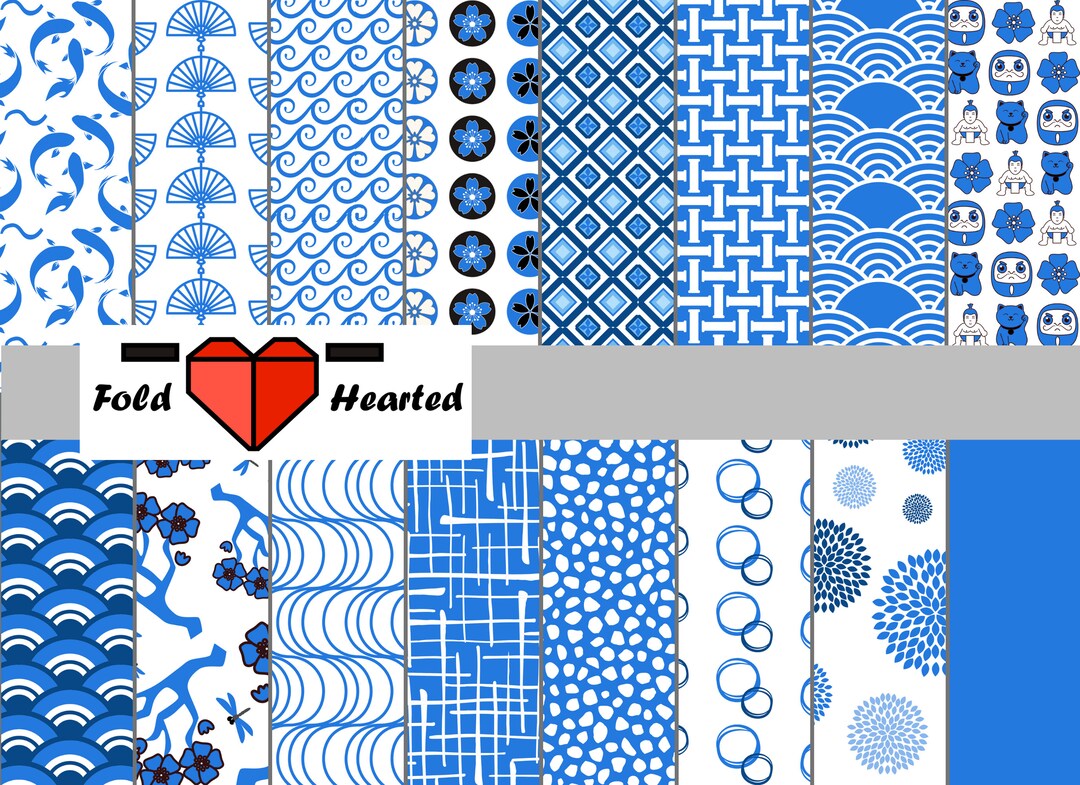 Blue Origami Paper Value Pack, Japanese Inspired, 6 in X 6 In, to ...