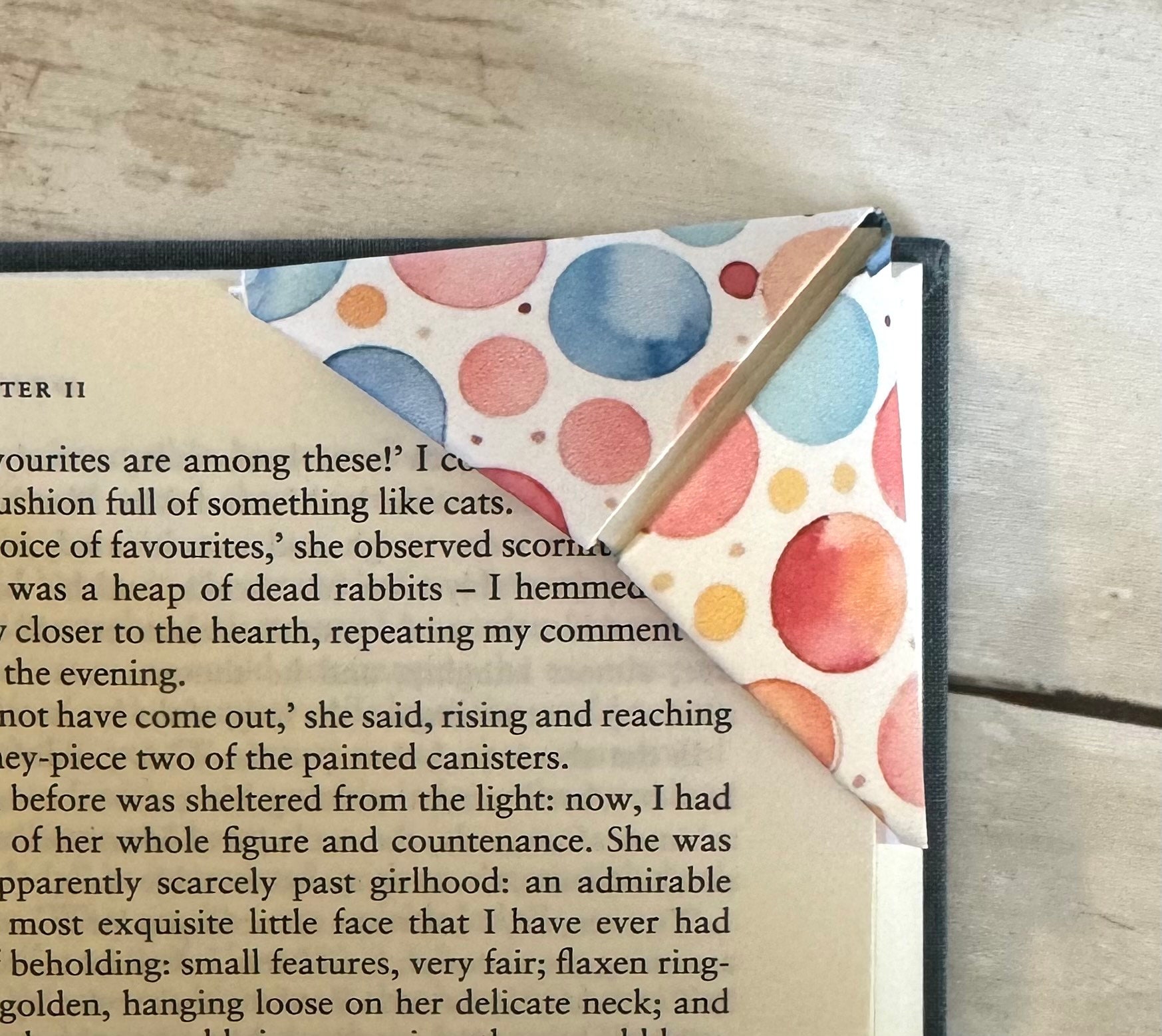 Five-pack of Origami Corner Bookmarks in Colorful Polka Dot - Etsy