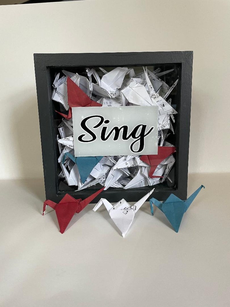 Sing Origami Crane Shadow Box for Gifts for Singers Gifts for | Etsy